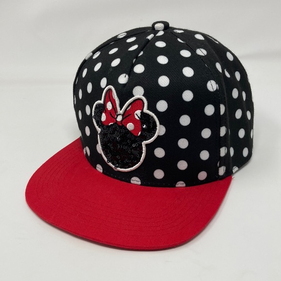 Disney | Accessories | Minnie Mouse Flat Bill Snap Back Cap | Poshmark